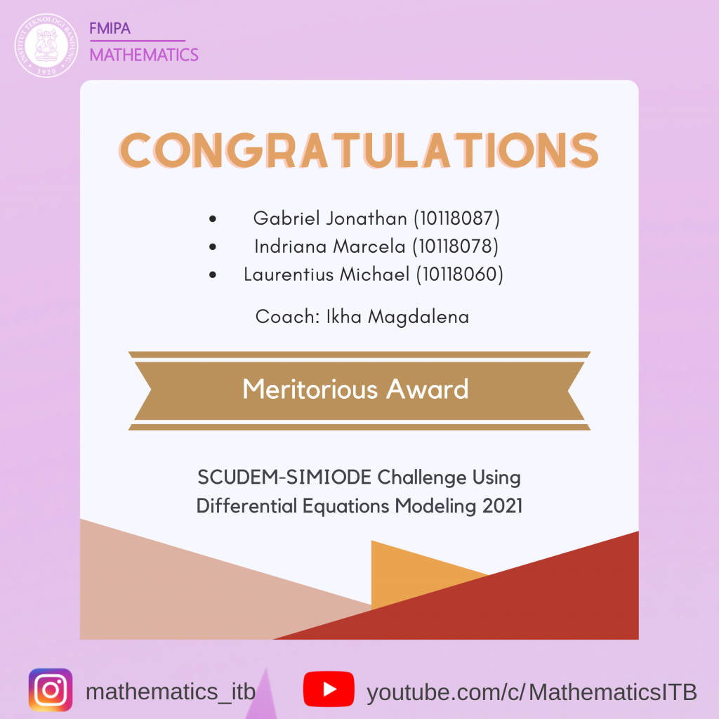 SIMIODE Challenge Using Differential Equations Modelling (SCUDEM) V 2021 – Matematika – Institut ...