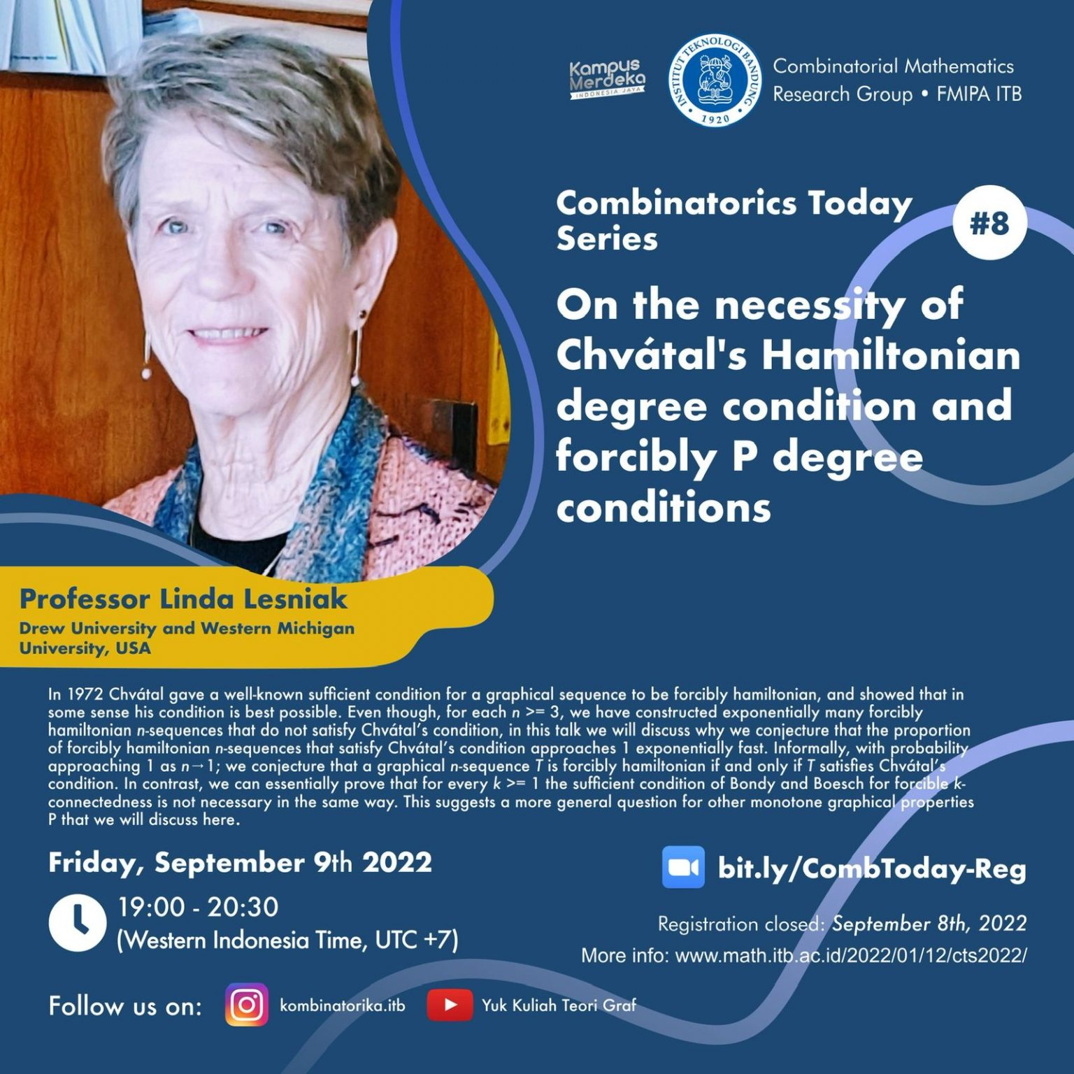 Combinatorics Today Series #8 : On the necessity of Chvátal’s Hamiltonian degree condition and ...